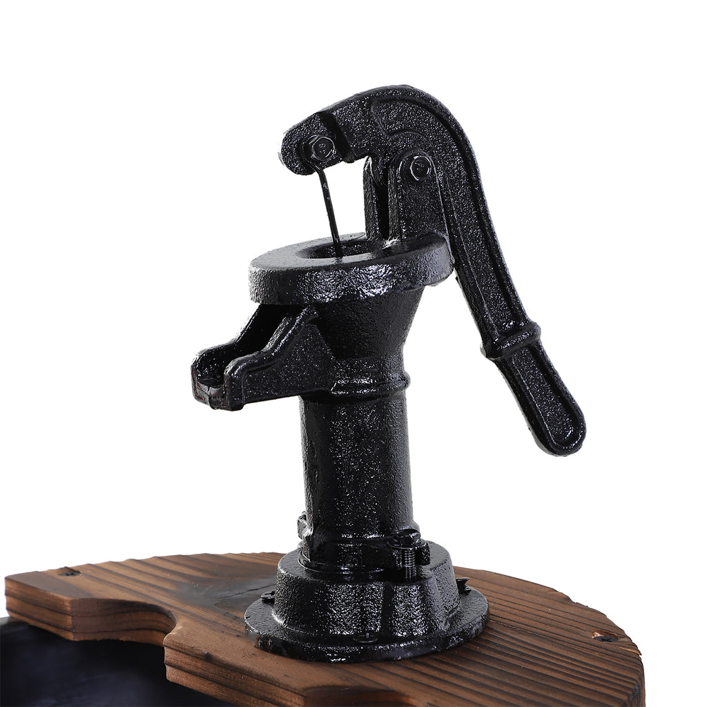 Outsunny Patio Wooden Water Fountain 3 Barrels Set with Pump for garde