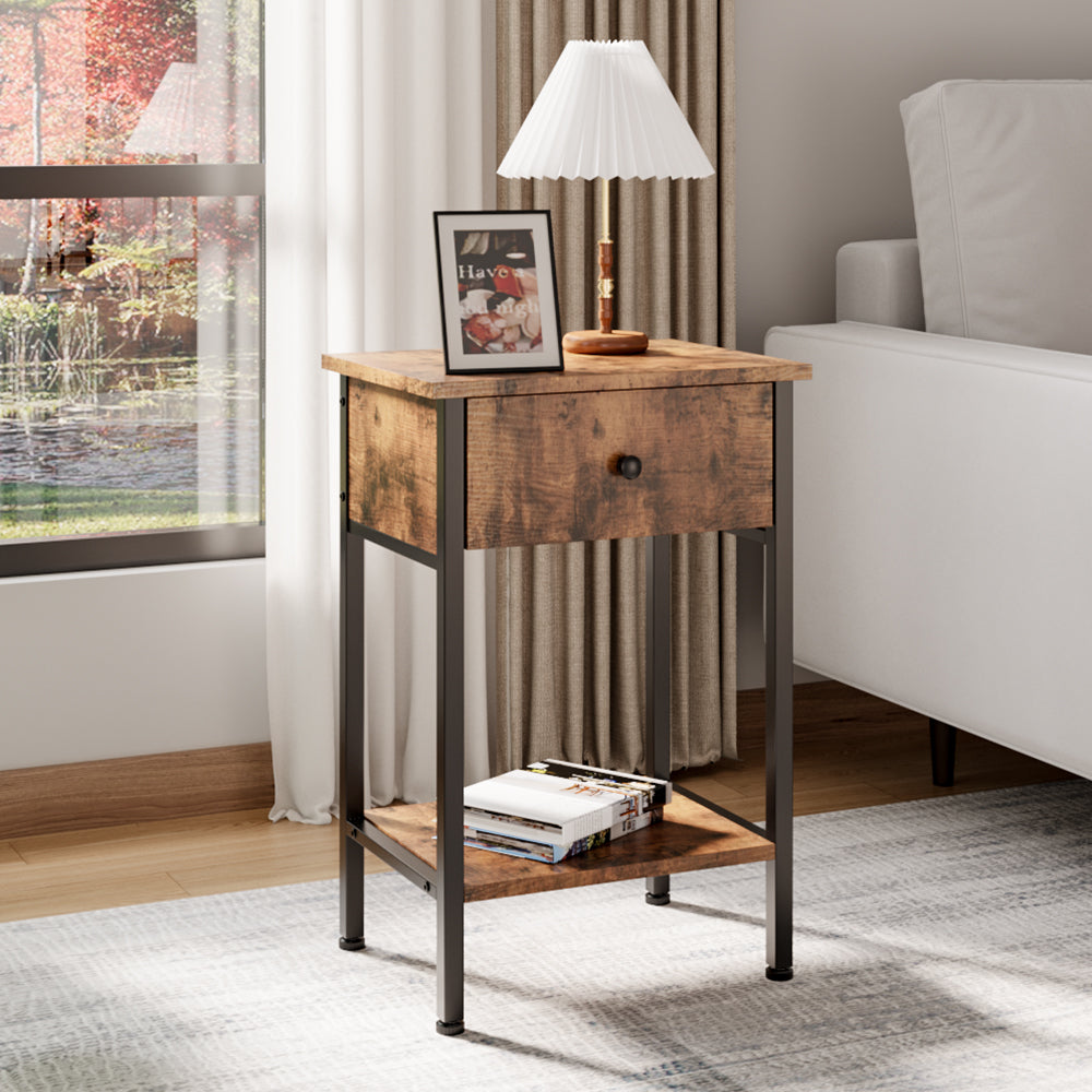 Livingandhome Particleboard Industrial Side Table