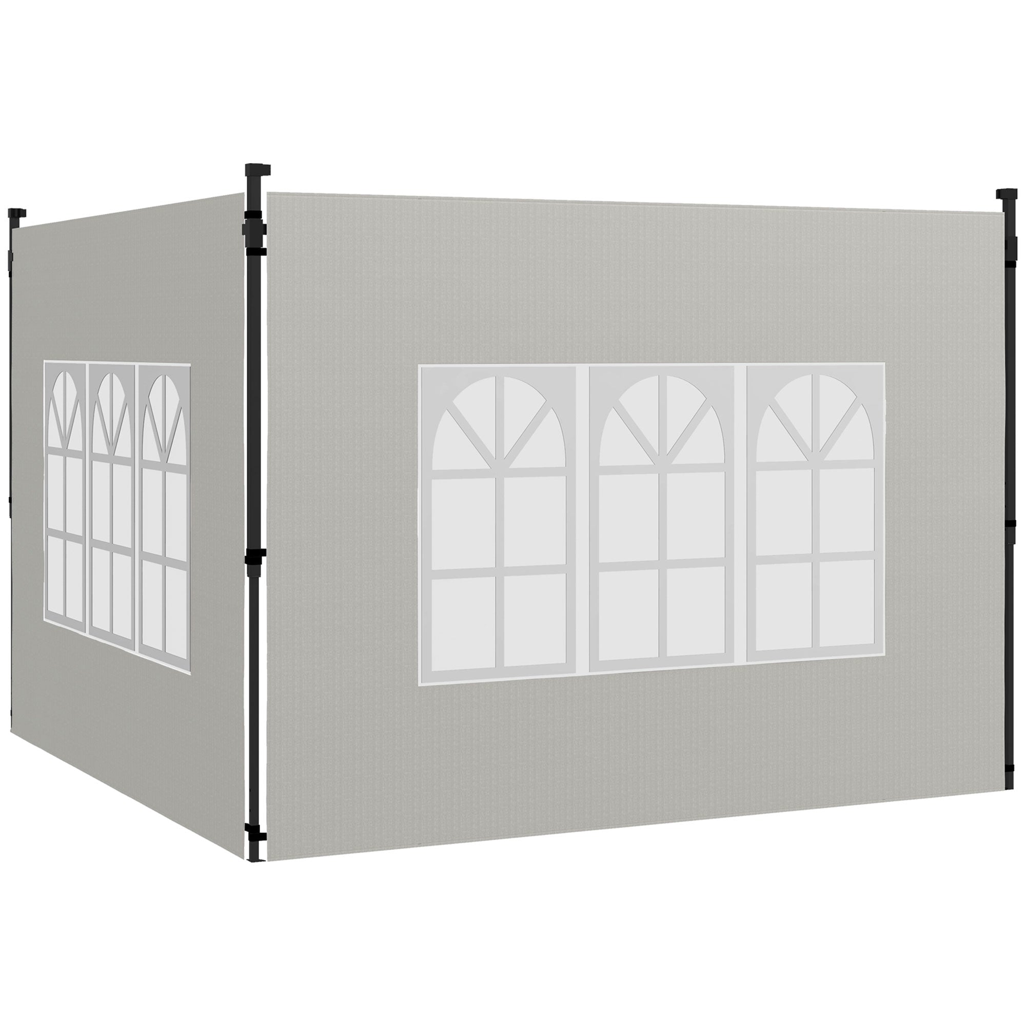 Outsunny Gazebo Side Panels for 3x3(m) or 3x6m Gazebo Canopy, 2 Pack,