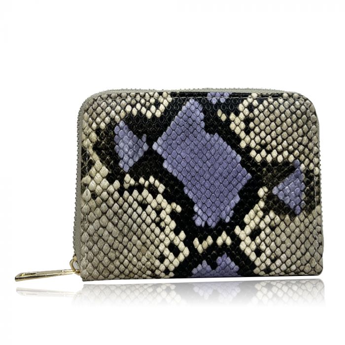 Snake Print Short Purse - Snake & Beige