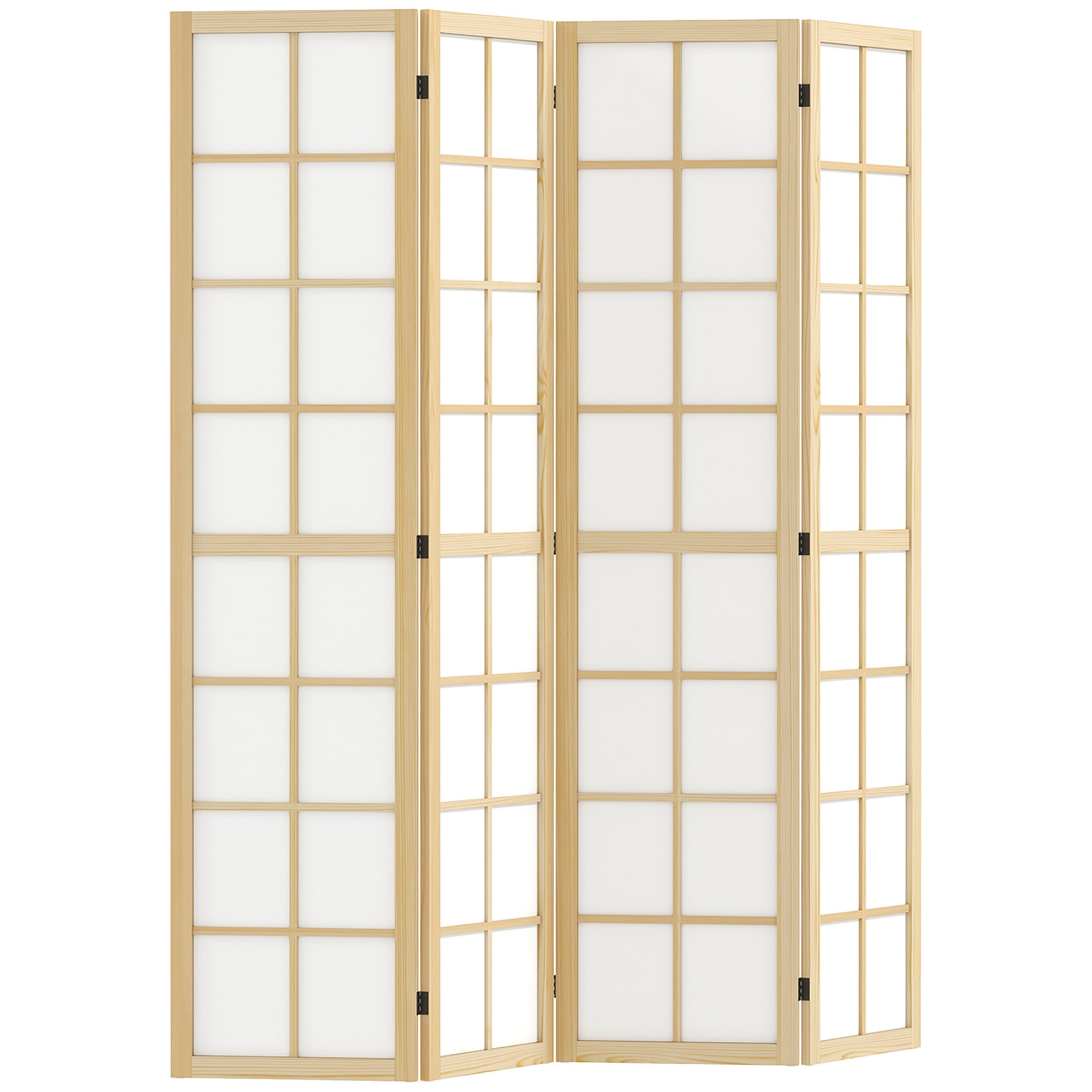 HOMCOM Indoor Room Partition, 4 Panel Folding Room Divider, 160 X 170c