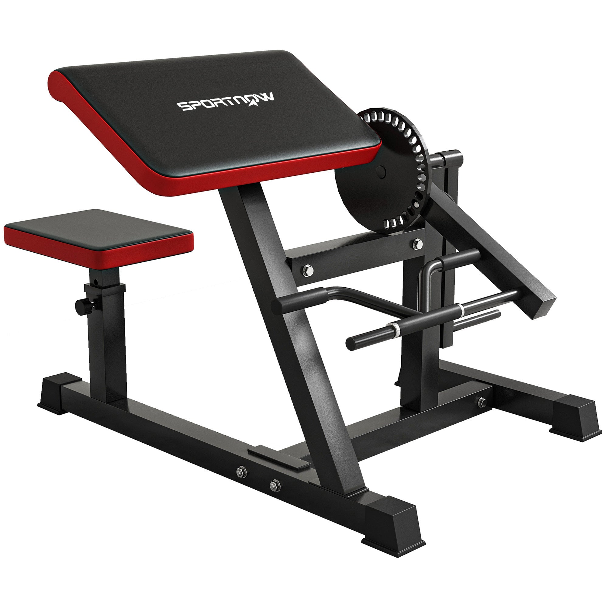 SPORTNOW Adjustable Preacher Curl Bench with Elbow Cushion for Home Gy