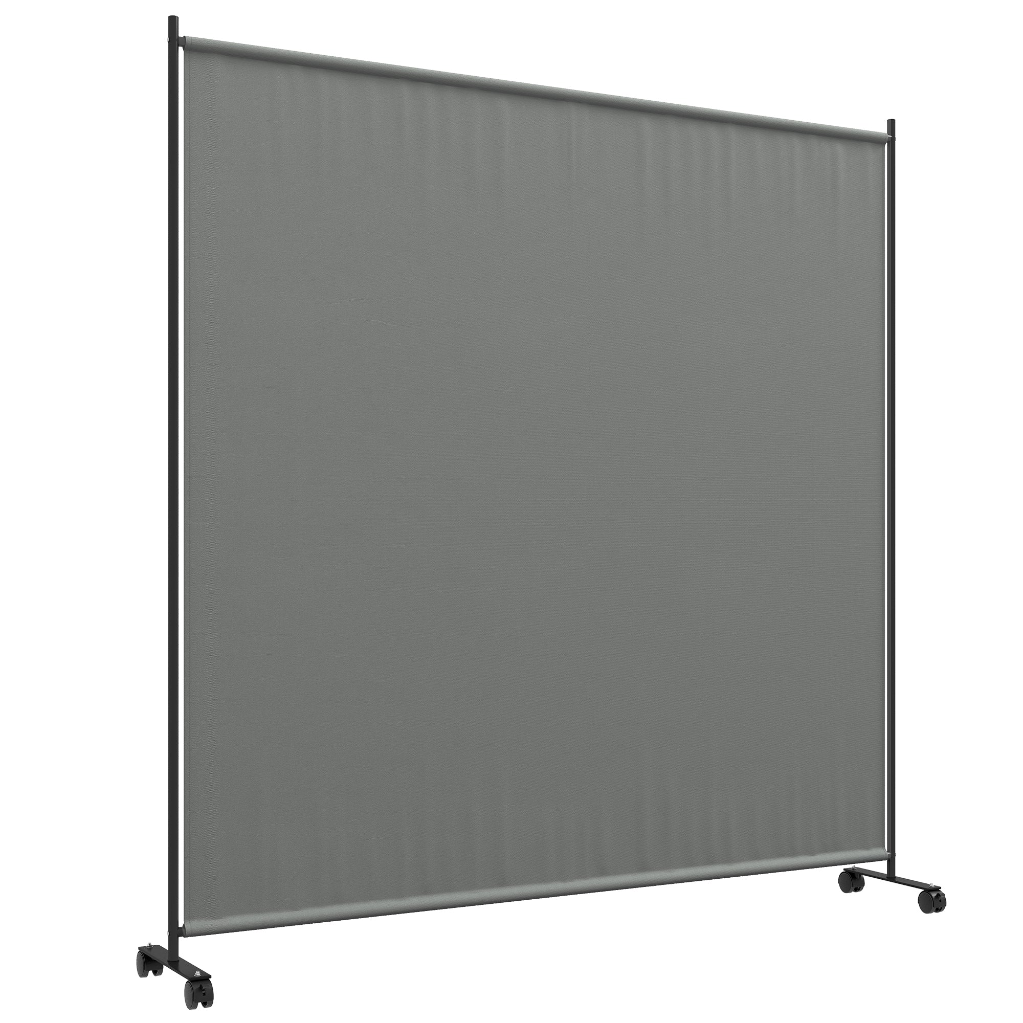 Outsunny Garden Screen with Wheels, 6ft Rolling Privacy Room Divider,