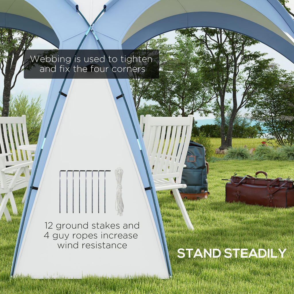 Outsunny Outdoor Gazebo Event Shelter Party Tent for Garden Light Blue