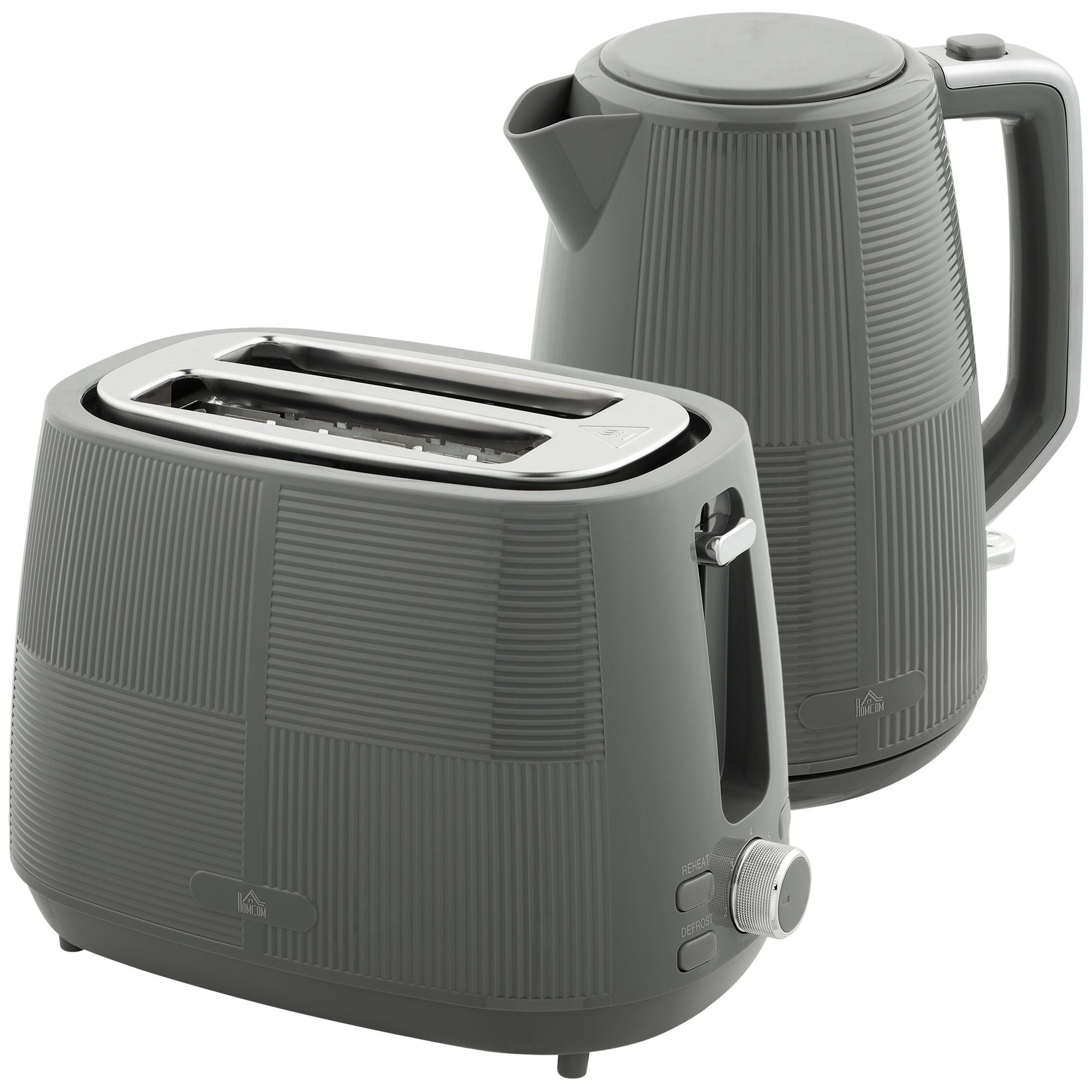 HOMCOM 1.7L Fast Boil Electric Kettle And 2 Slice Water Toaster Set, G