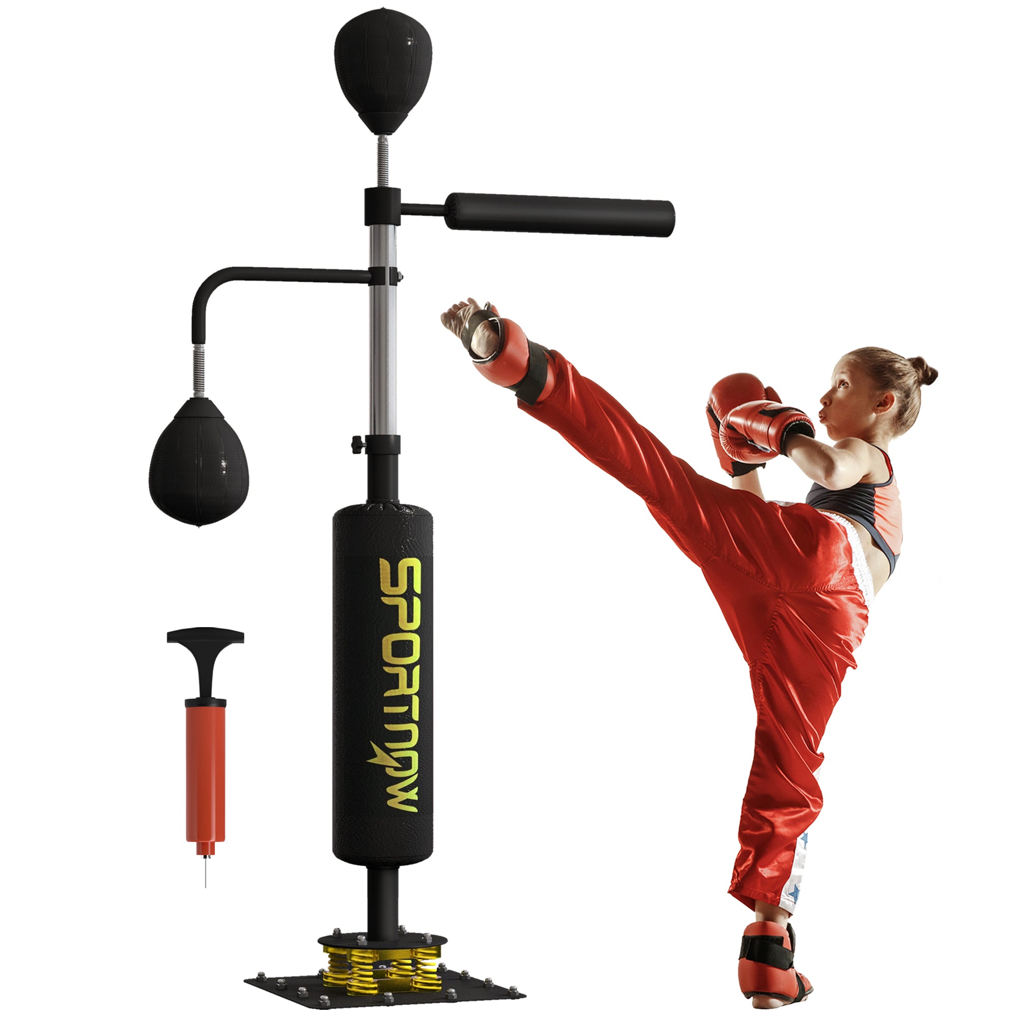 SPORTNOW Boxing Bag, Freestanding Punching Bag with Reflex Bar, Speed