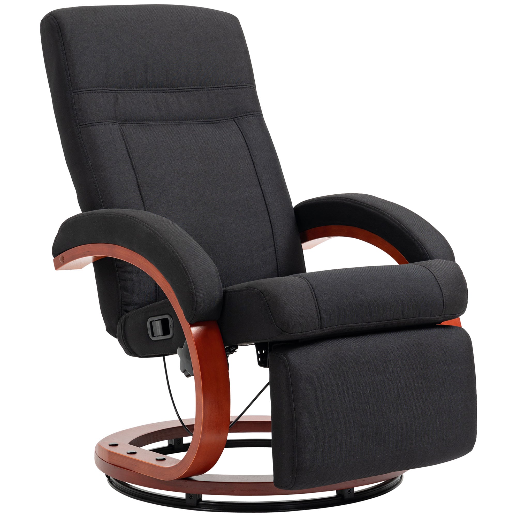 HOMCOM Manual Recliner Swivel Reclining Chair With Footrest Armrests B