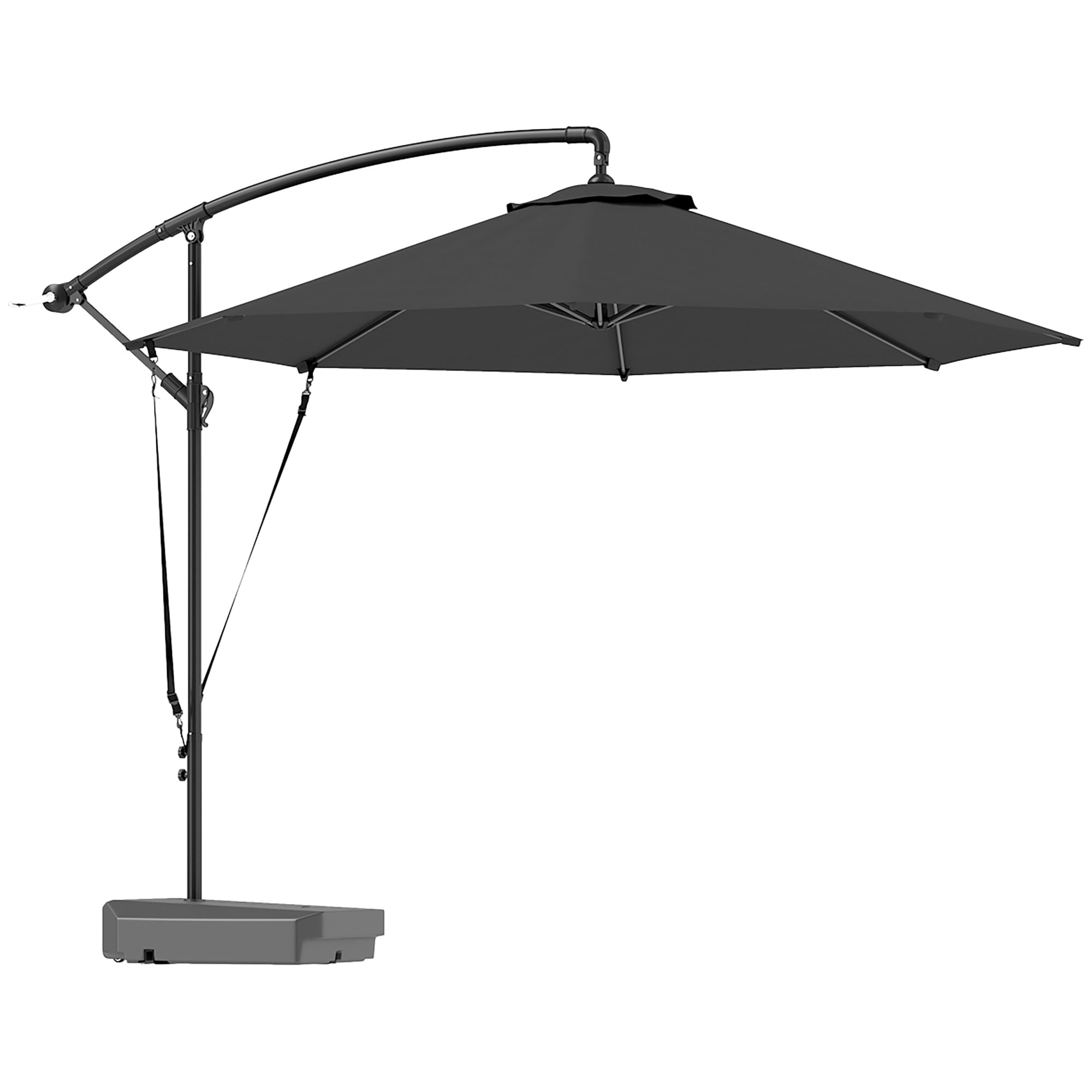 Outsunny Garden Cantilever Parasol with Cover Weighted Base Wind Strap