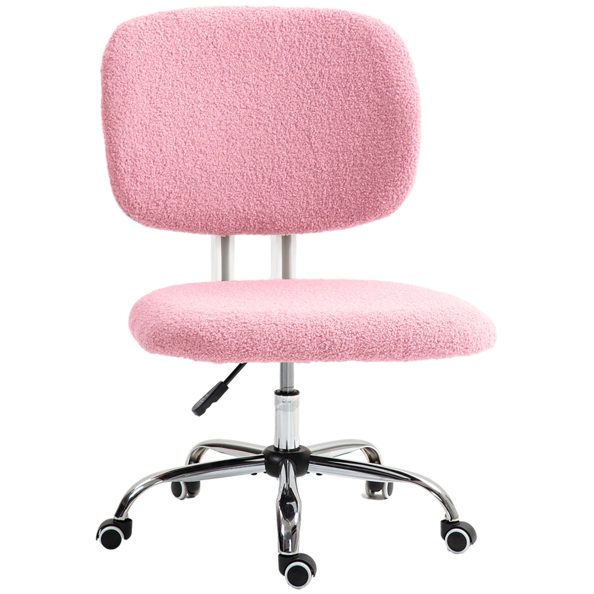 Vinsetto Fluffy Home Office Chair With Adjustable Height, Armless, Pin