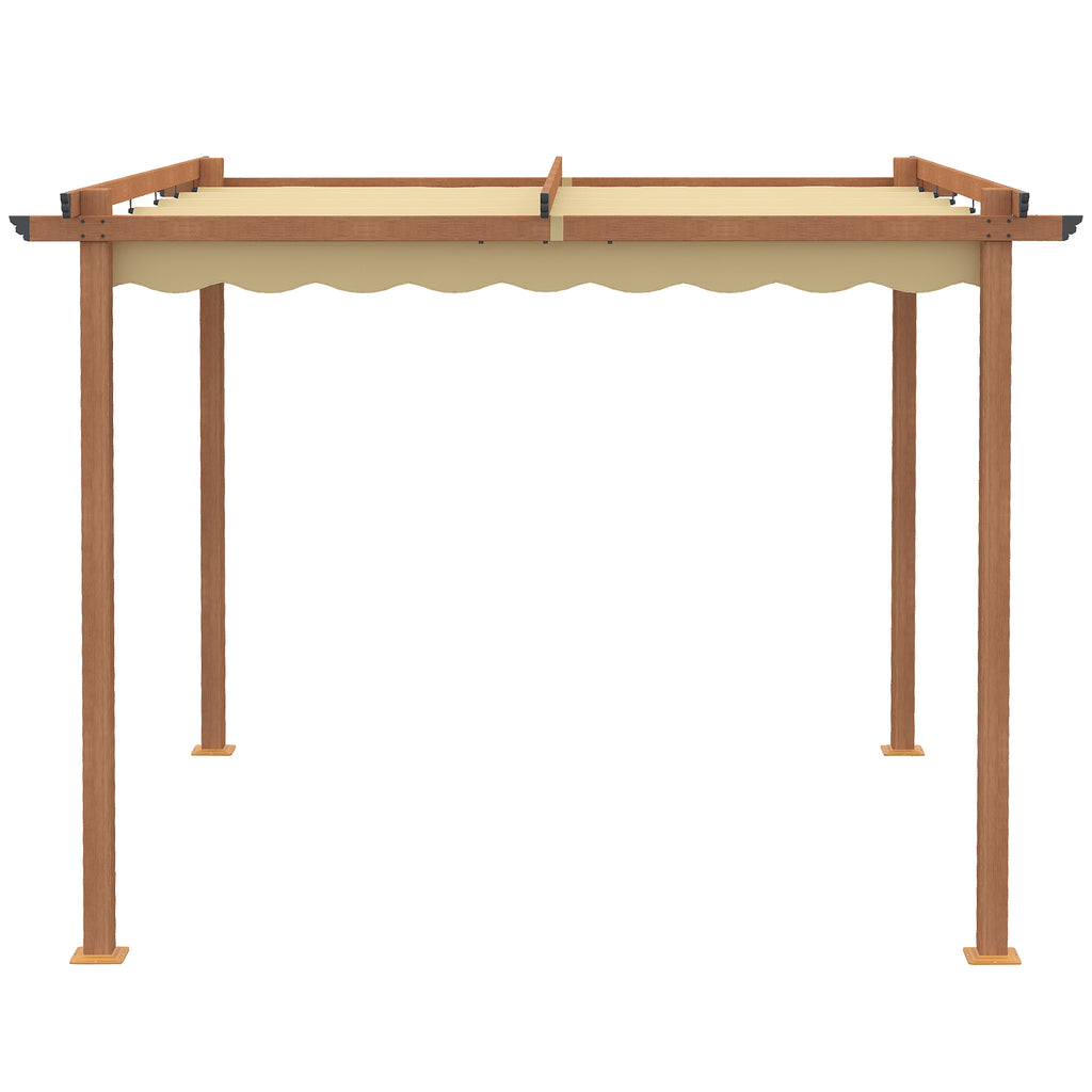 Outsunny 3 x 3 m Retractable Pergola Canopy w/ Aluminium Frame for Pat