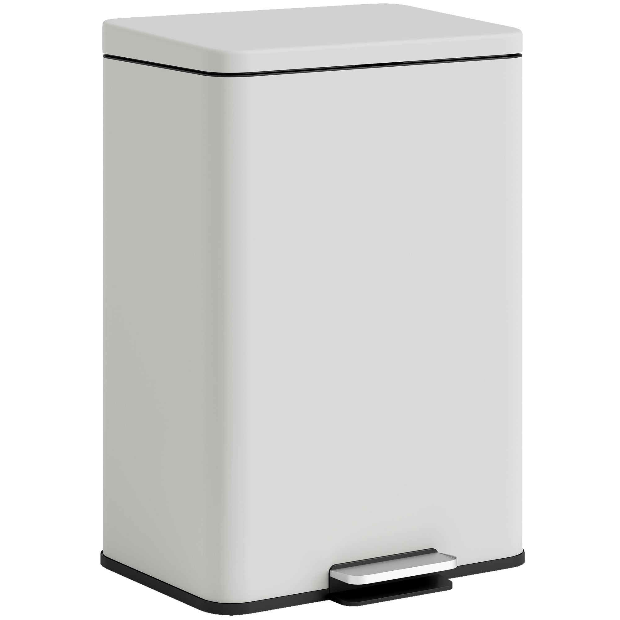 HOMCOM Pedal Bin With Soft-Close Lid, 20L Kitchen Bin For Home, Cream
