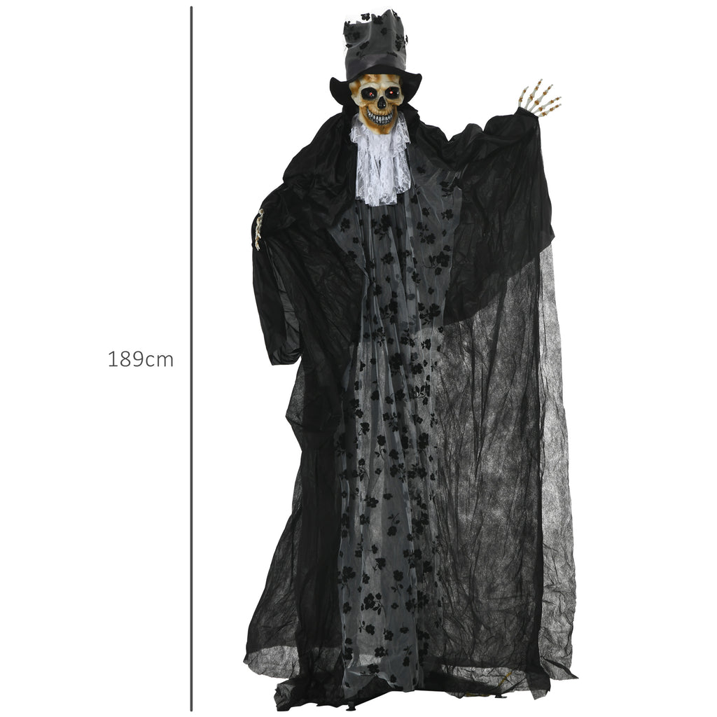 Outsunny 189cm Animated Prop Ghost Bridegroom, Indoor Halloween Decora