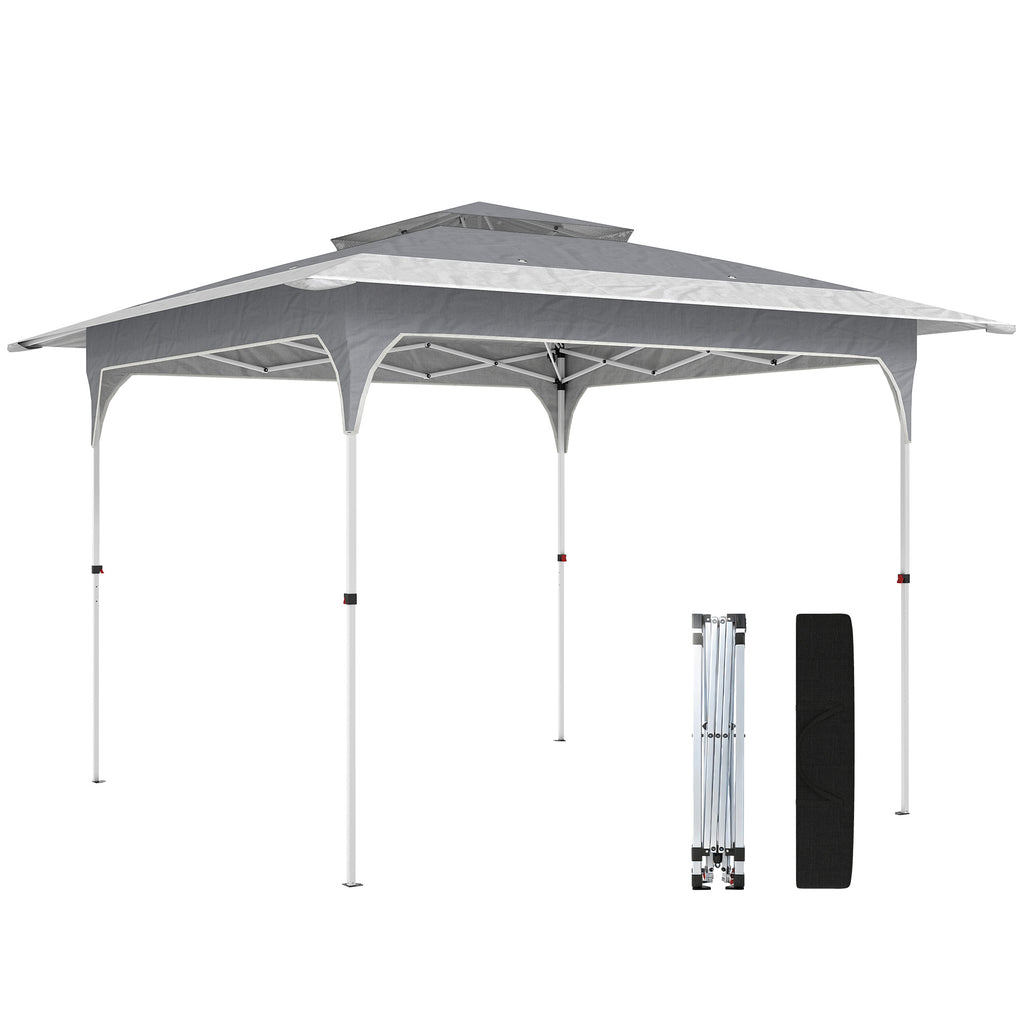 Outsunny 3.5 X 3.5 M Pop Up Gazebo, UPF50+ One-Touch Party Tent, Dark