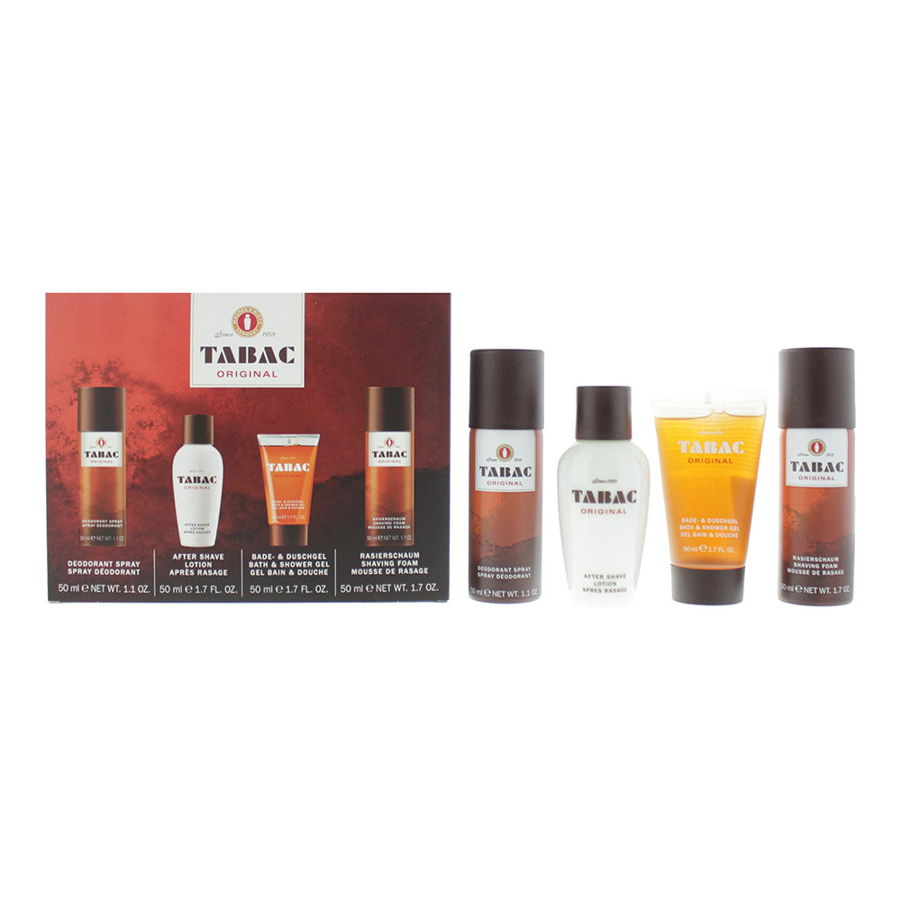Tabac Original 4 Piece Gift Set: Aftershave Lotion 50ml - Shower Gel 5