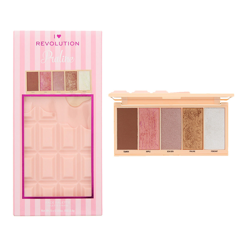Revolution I Heart Revolution Praline Highlighting Palette 5 x 3.6g