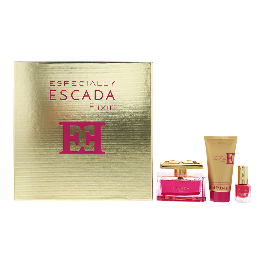 Escada Especially Elixir 3 Piece Gift Set: Eau De Parfum 75ml - Body M