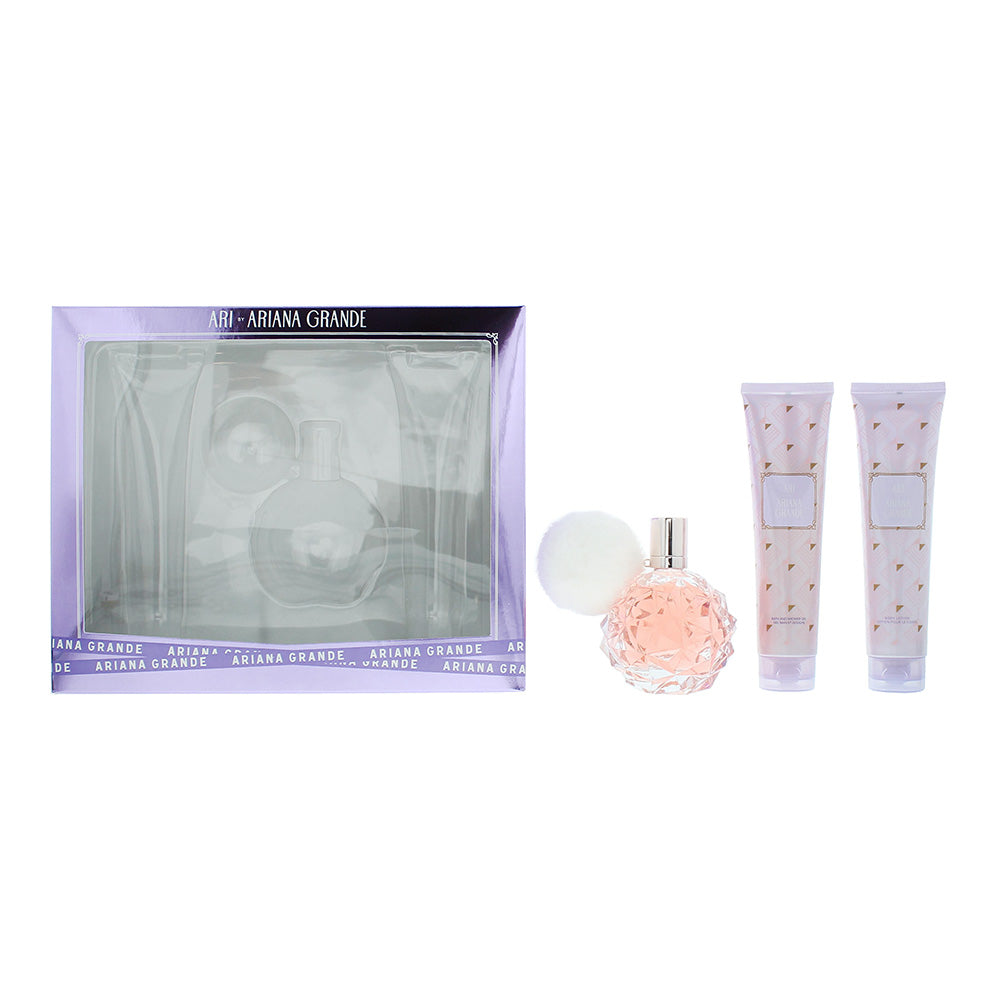Ariana Grande Ari 3 Piece Gift Set: Eau De Parfum 100ml - Body Lotion