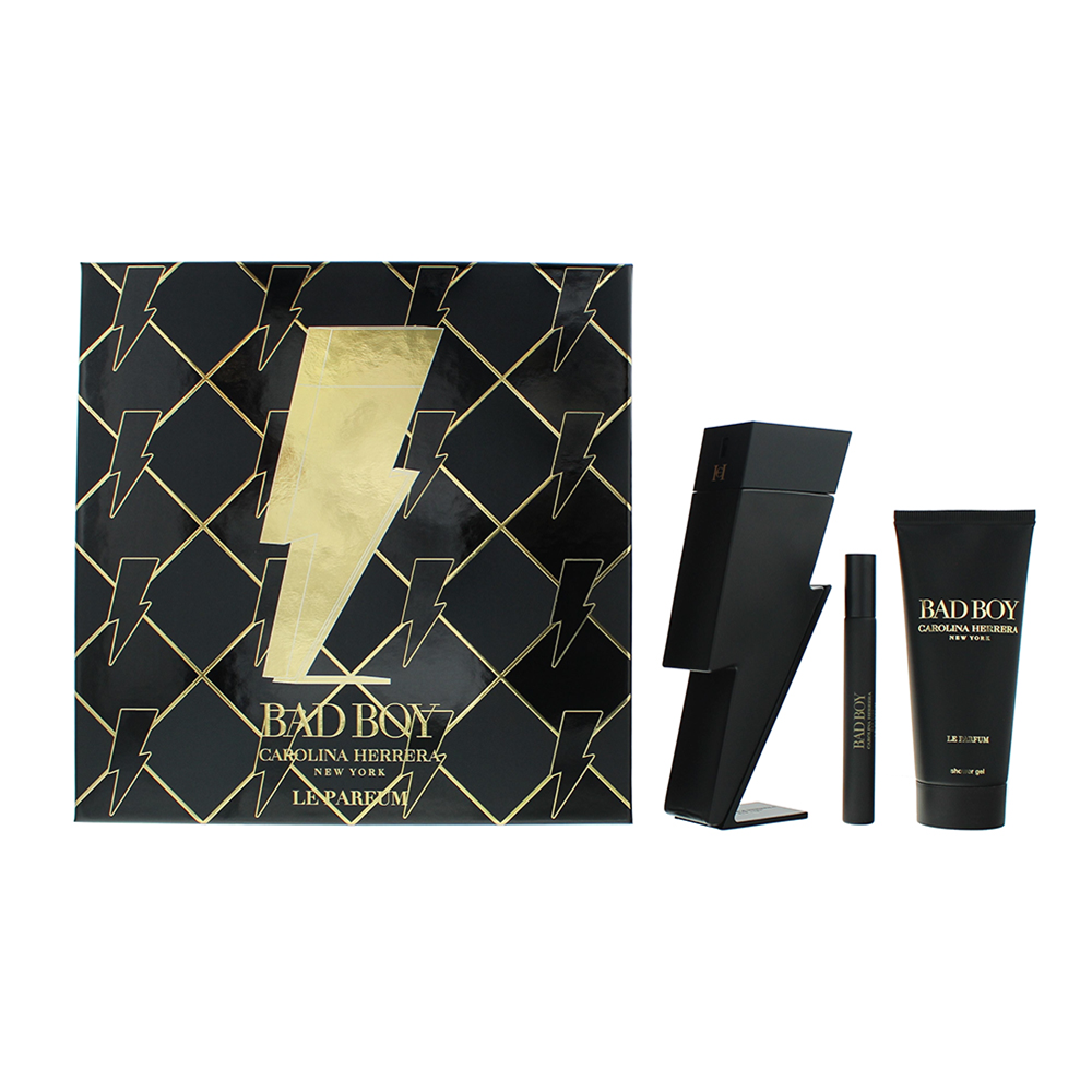 Carolina Herrera Bad Boy 3 Piece Gift Set: Eau de Parfum 100ml - Eau d