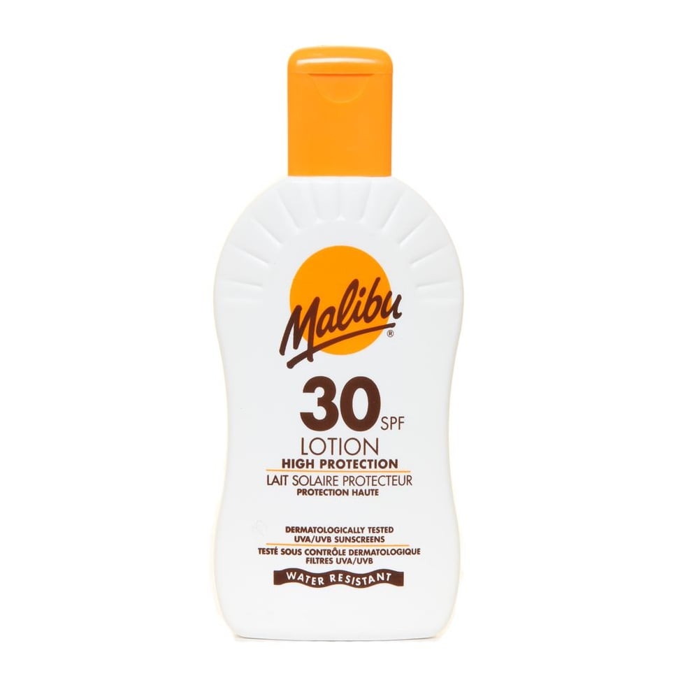 Malibu 200ml Sun Tan Lotion Water Resistant SPF30 UVA UVB Sunscreen Cr
