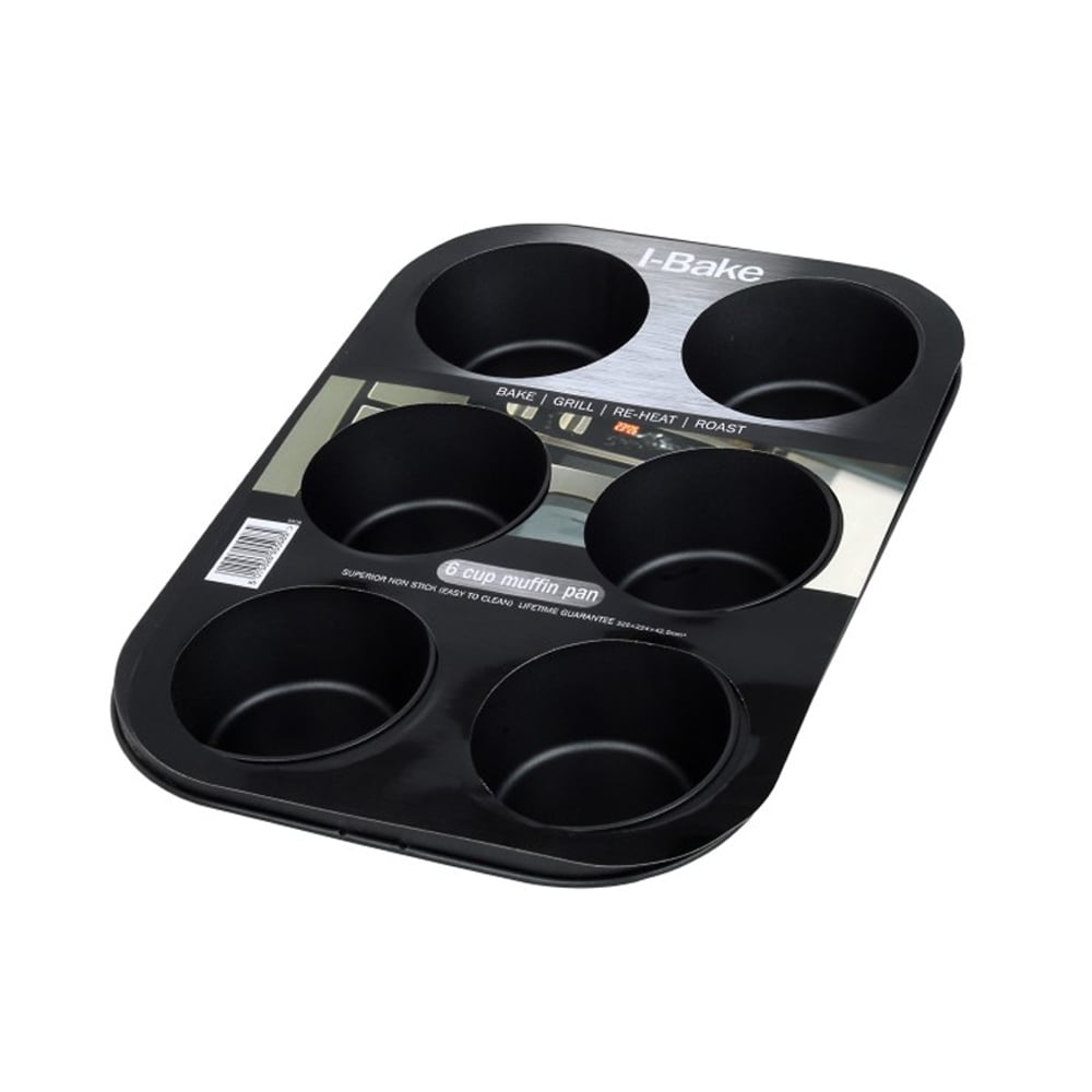Pendeford I-Bake Non Stick 6 Cup Deep Muffin Pan