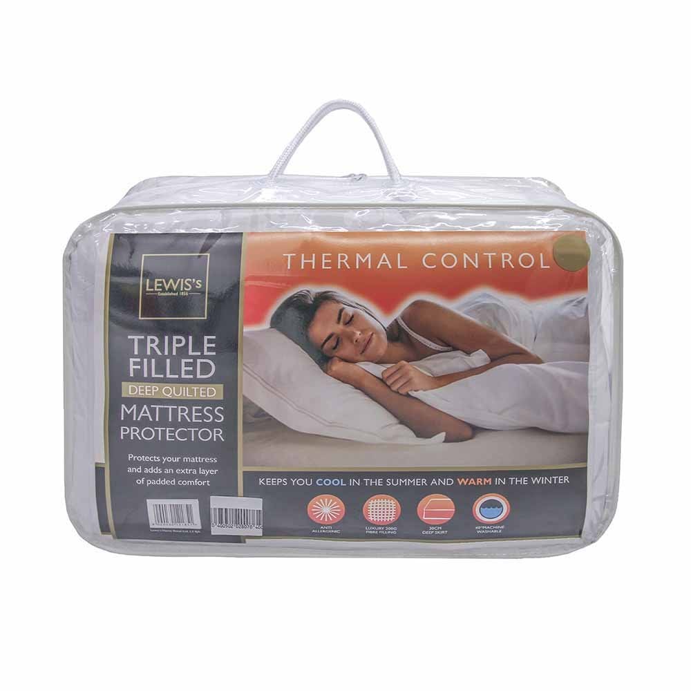 Lewis's Triple Filled Deep Quilted Mattress Protector - Single/Double/