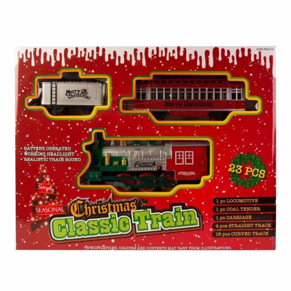 Christmas Sparkle Classic Train 23 piece Set with Lights and Music - B