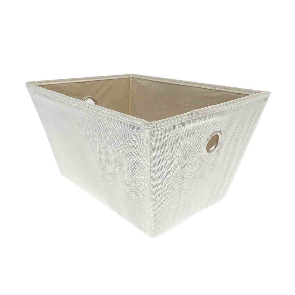 Small Cream Woven Storage Box