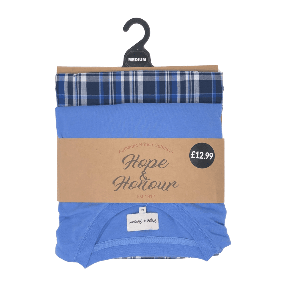 Hope & Honour Long Sleeve Check Pyjama Set - Blue