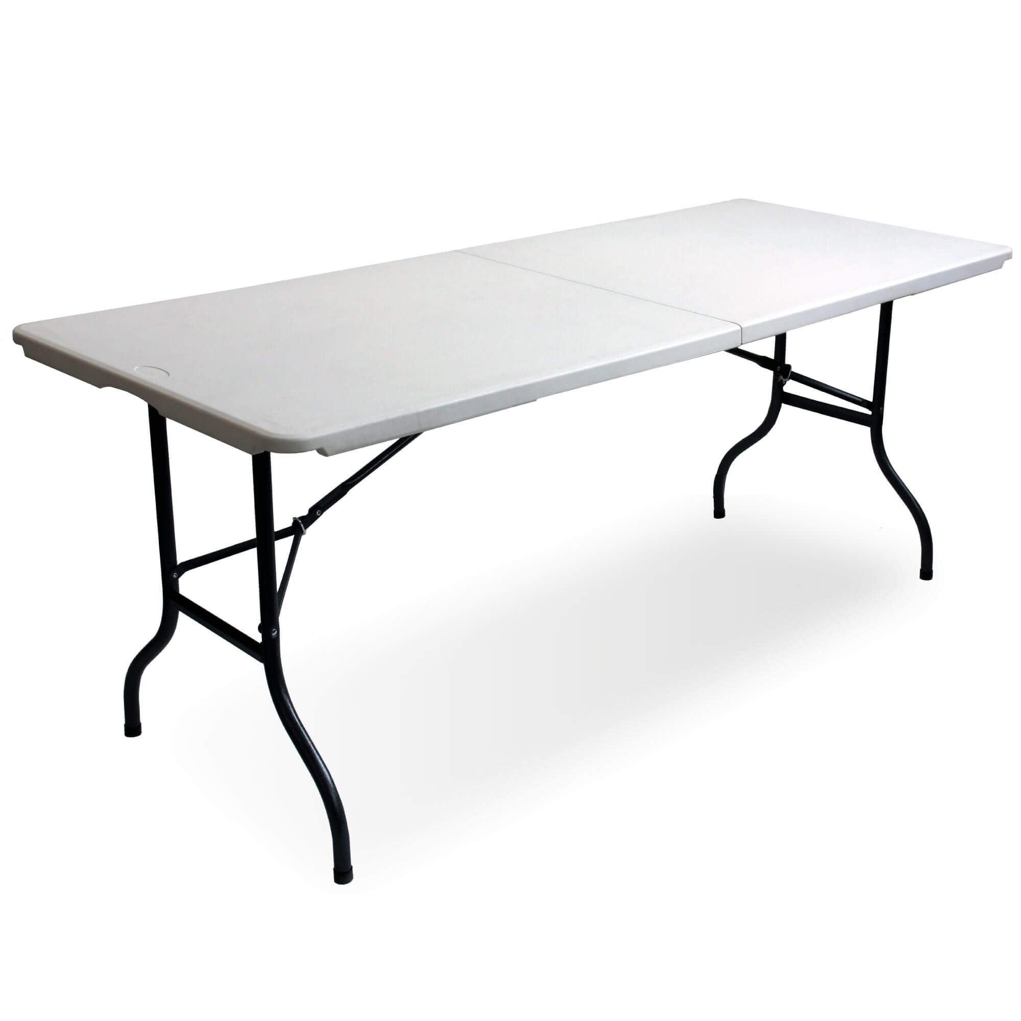 Silver & Stone Folding Camping Trestle Table 6ft 180 x 75 x 73cm - Whi