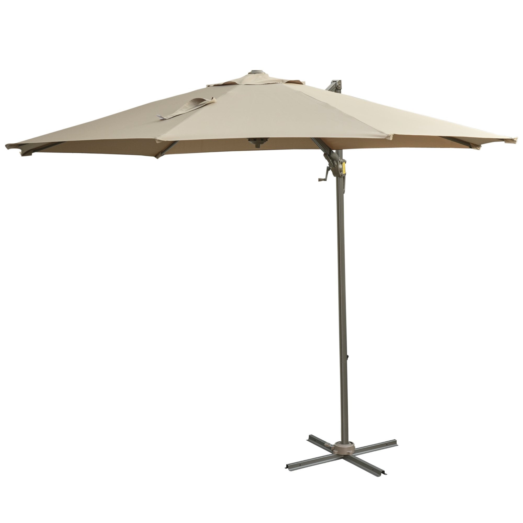 Outsunny Adjustable Angle Hanging Parasol 3 m - Khaki