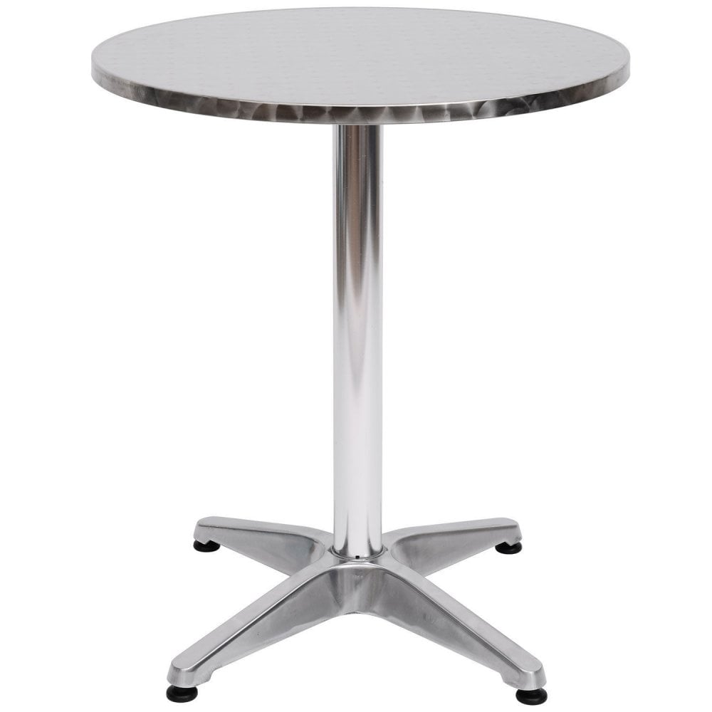 Adjustable Aluminium Bar Table Round Tabletop Dining Wine Pub Stainles
