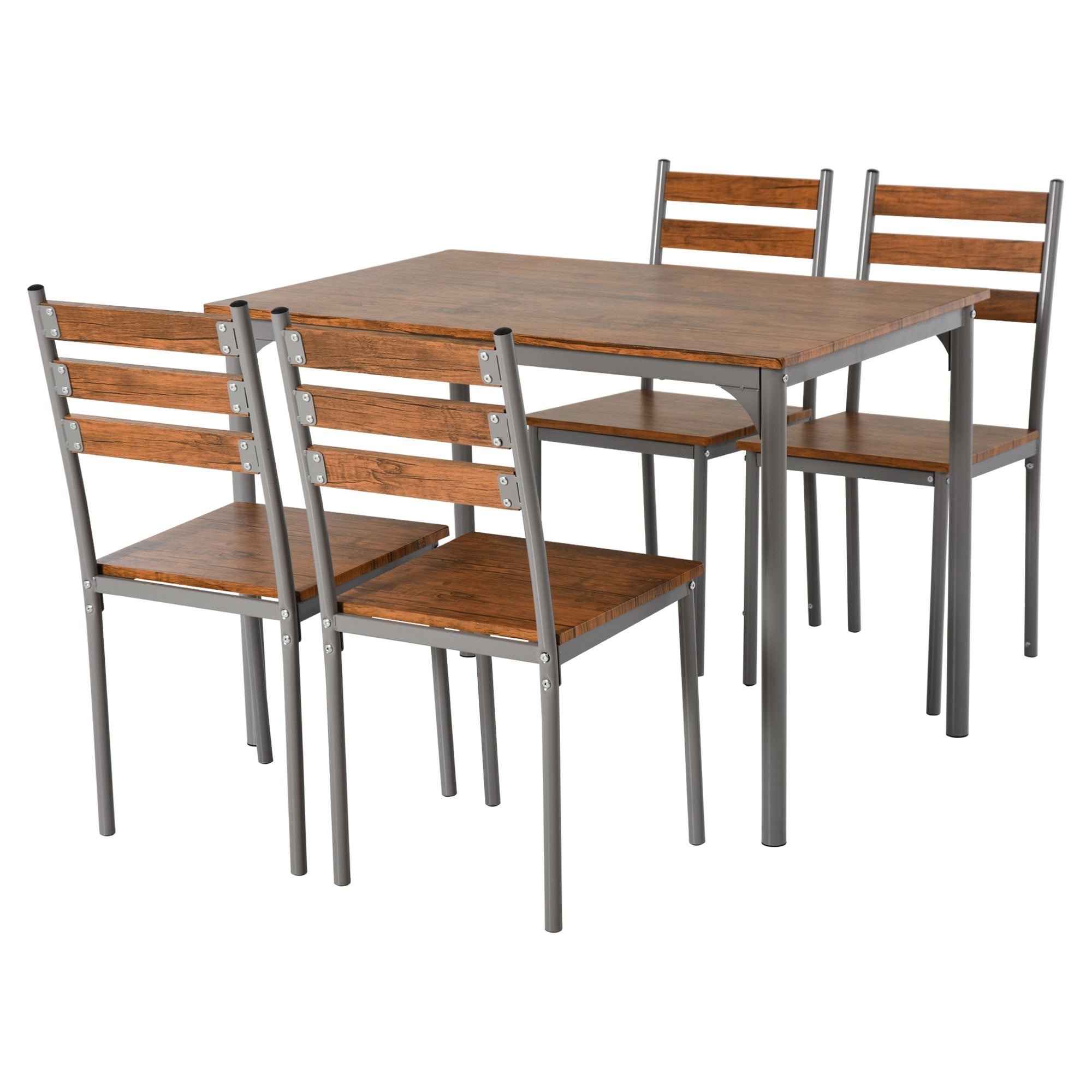 Modern 5-Piece Dining Table Set, Dining Table With 4 Chairs For Compac