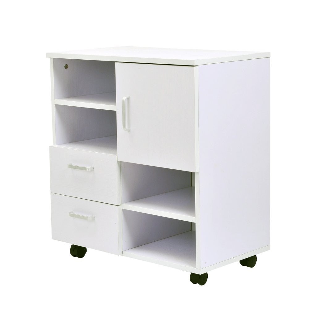 Mobile Storage Cabinet Sideboard Cupboard with Drawers 4 Shelves Locka