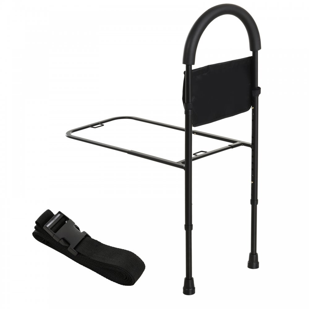 Steel Frame Bed Support Handle w/ Pocket Black