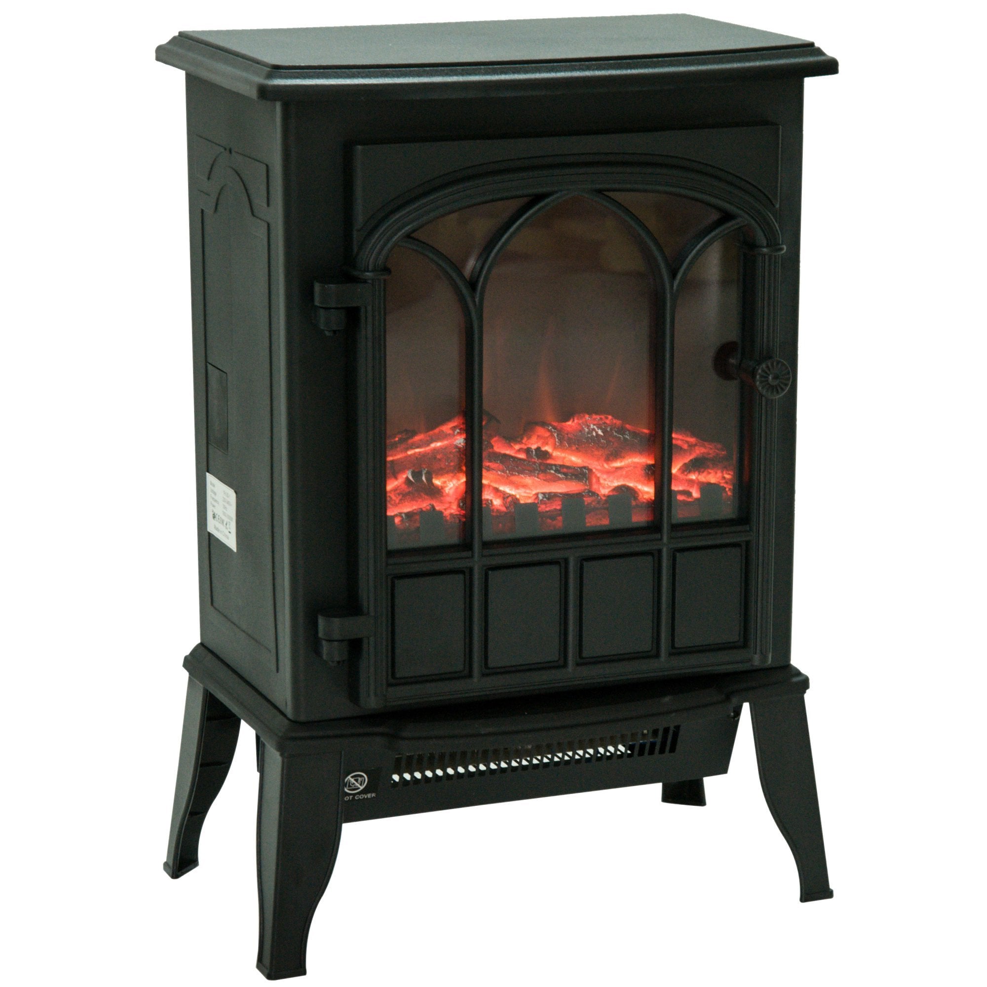 HOMCOM Electric Fireplace Heater Freestanding Stove with LED Flame Eff