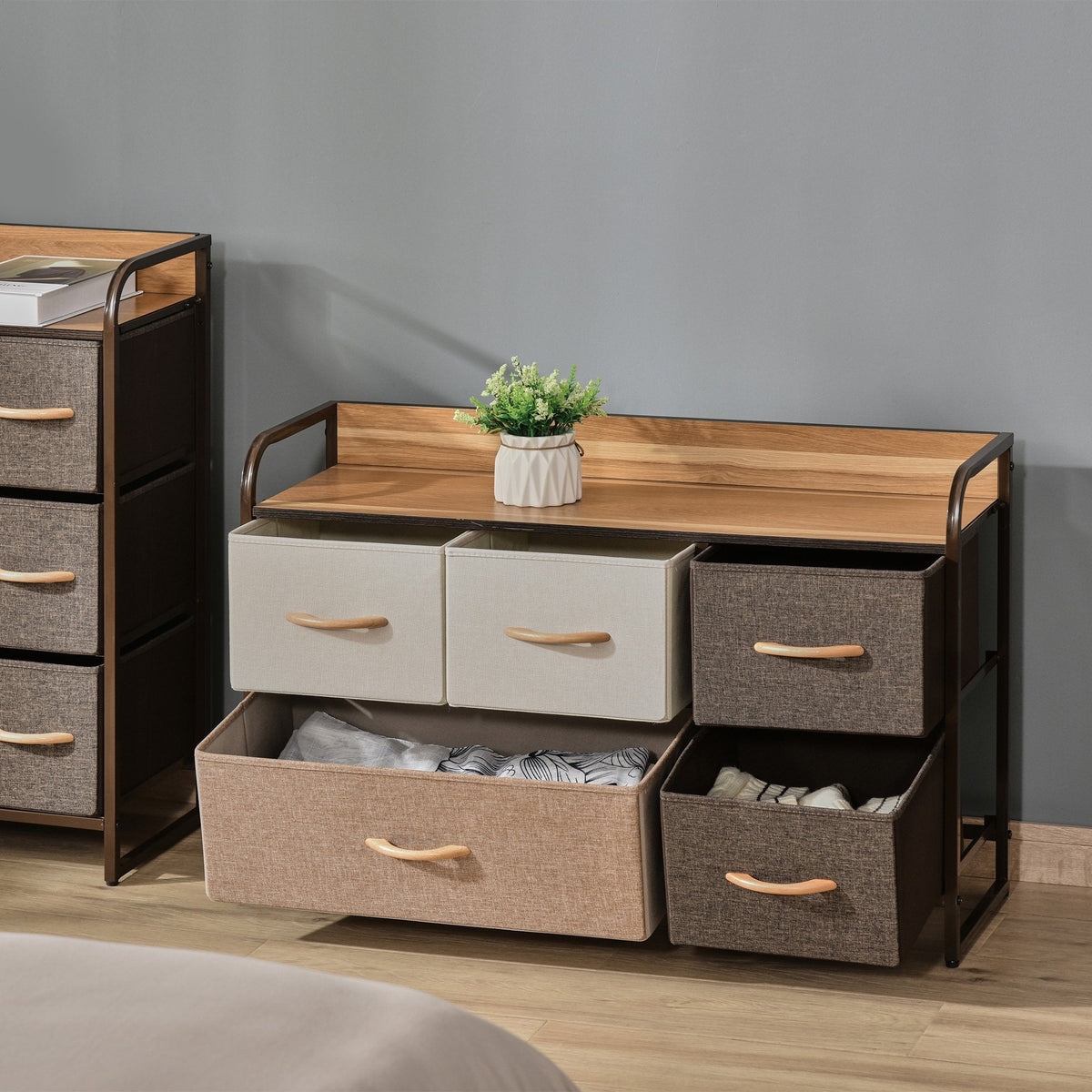 Dresser fabric drawers store