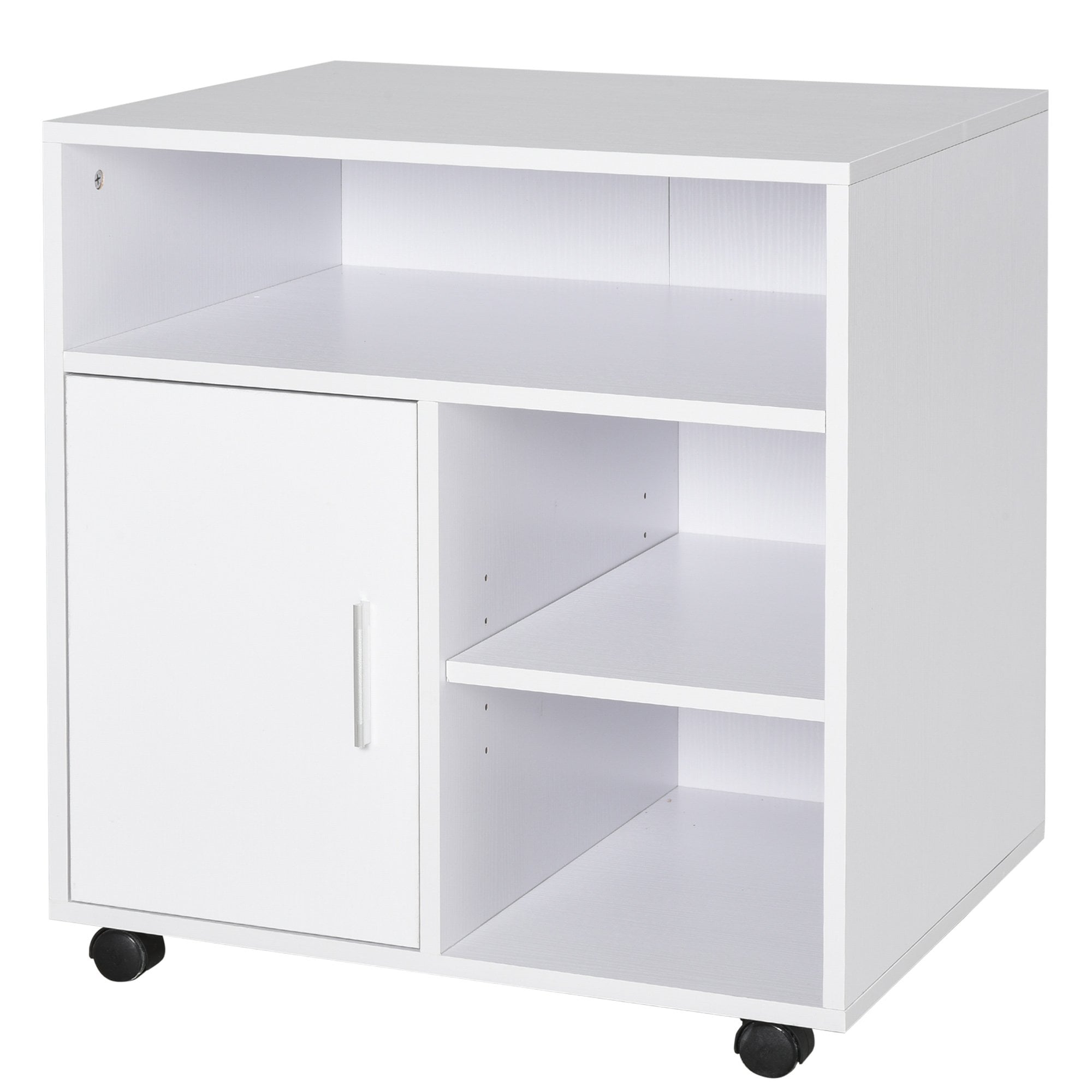 Particle Board 4-Compartment Storage Unit White