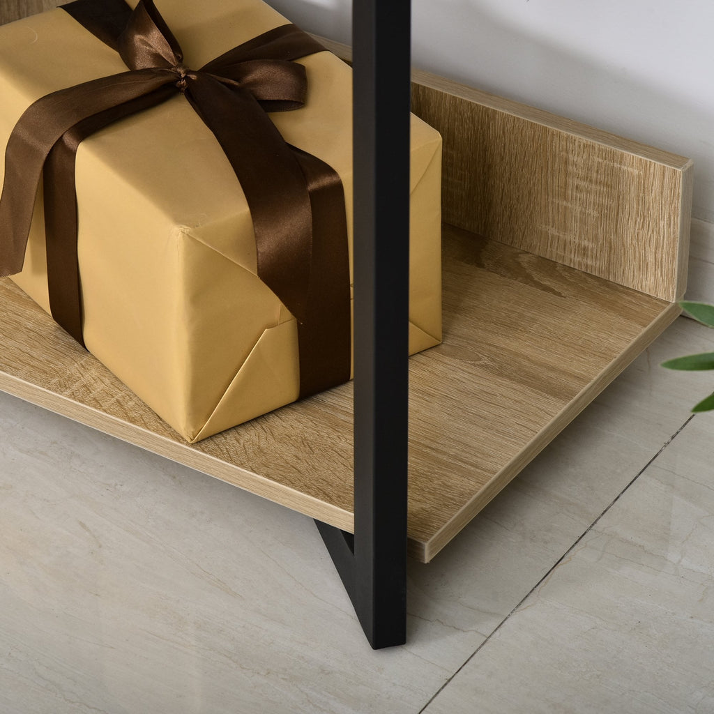 Steel Triangle Frame 4-Tier Storage Shelf Black