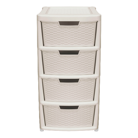 Rattan Tower 4 Drawer- 2 Colours