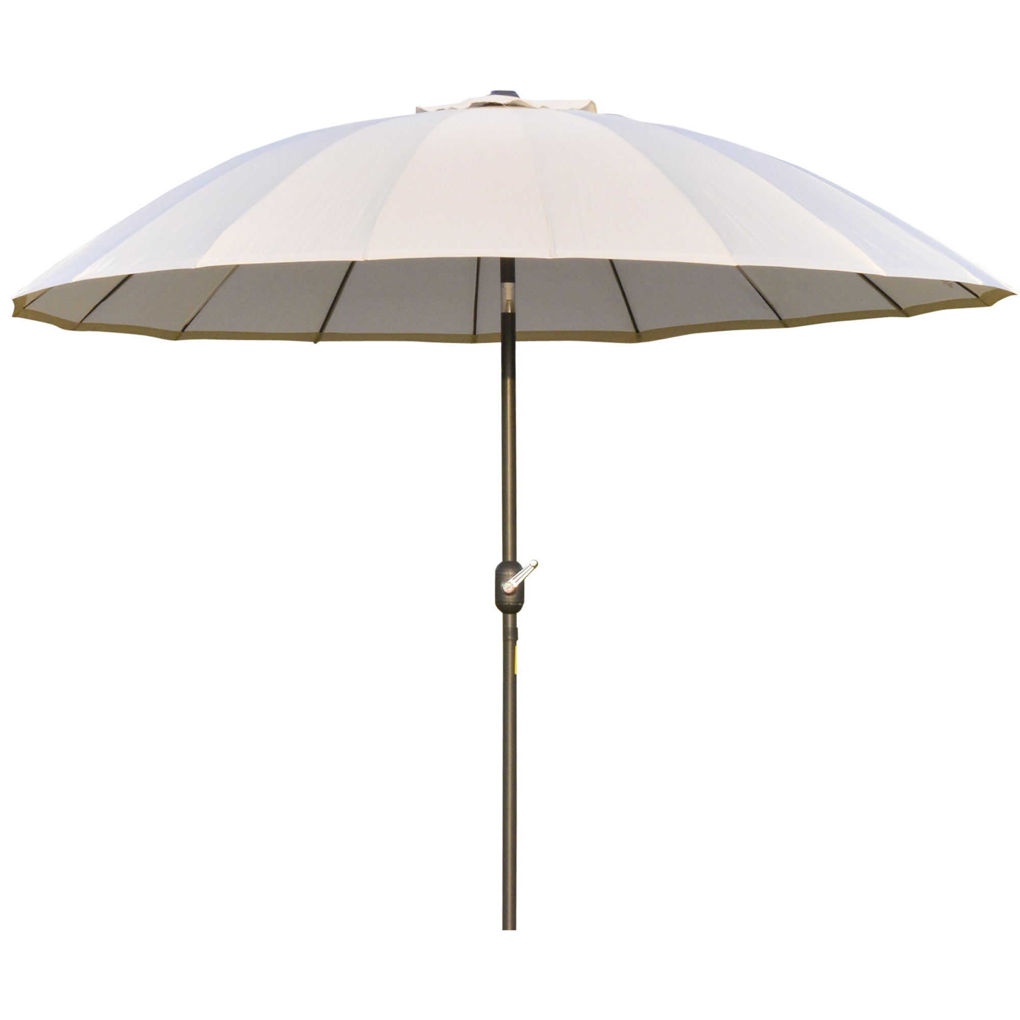 Outsunny 2.6m Round Curved Adjustable Parasol Outdoor Metal Pole Off-W