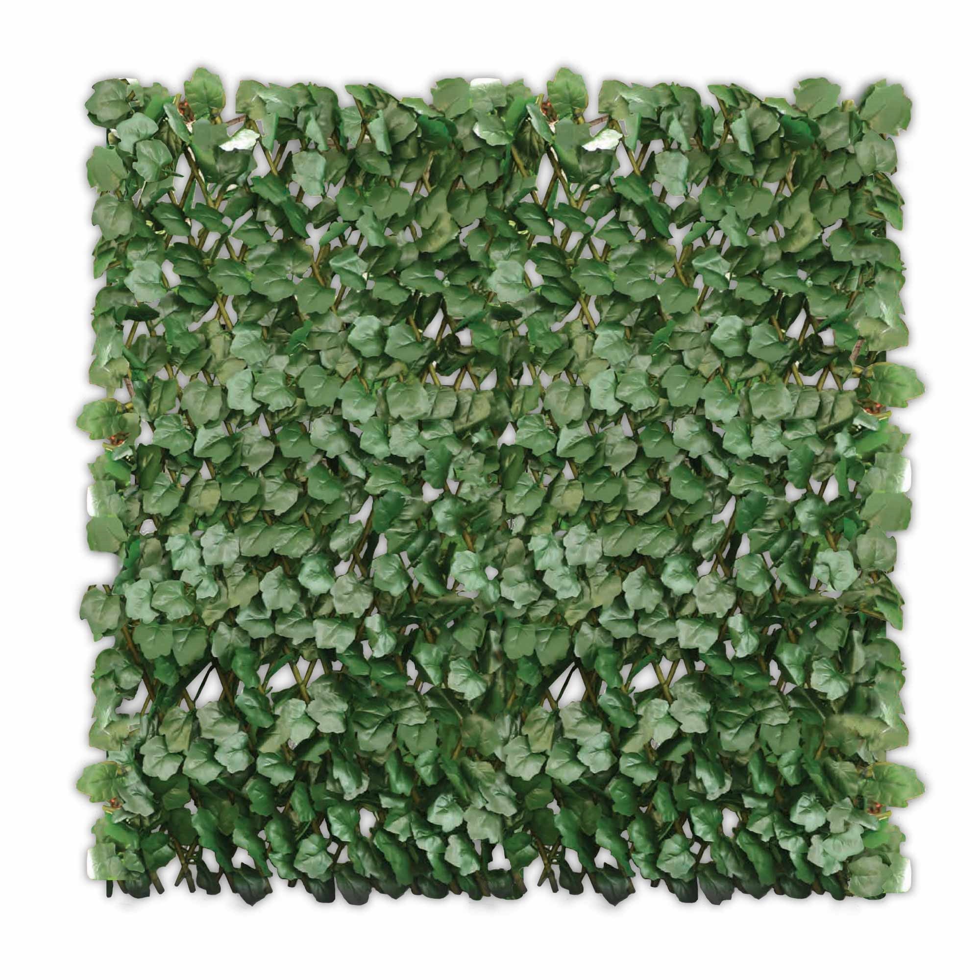 Silver & Stone Expanding Dark Ivy Trellis with Artificial Leaves 2m x