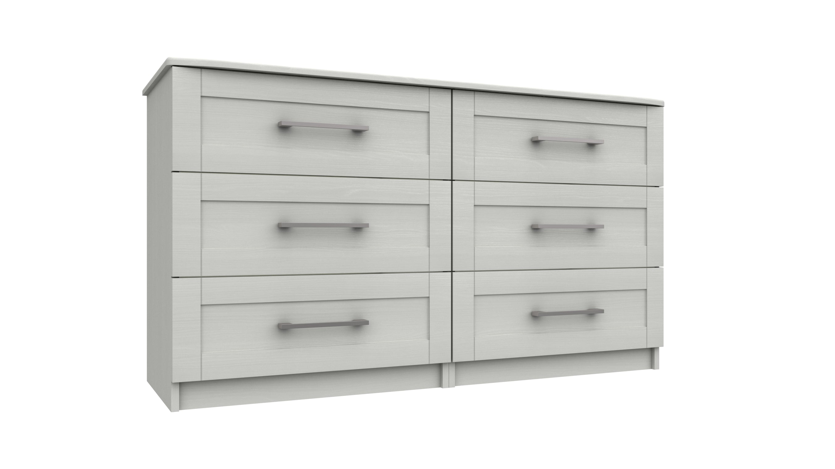 Chester Ready Assembled Double Chest of Drawers with 3x2 Drawers - Whi