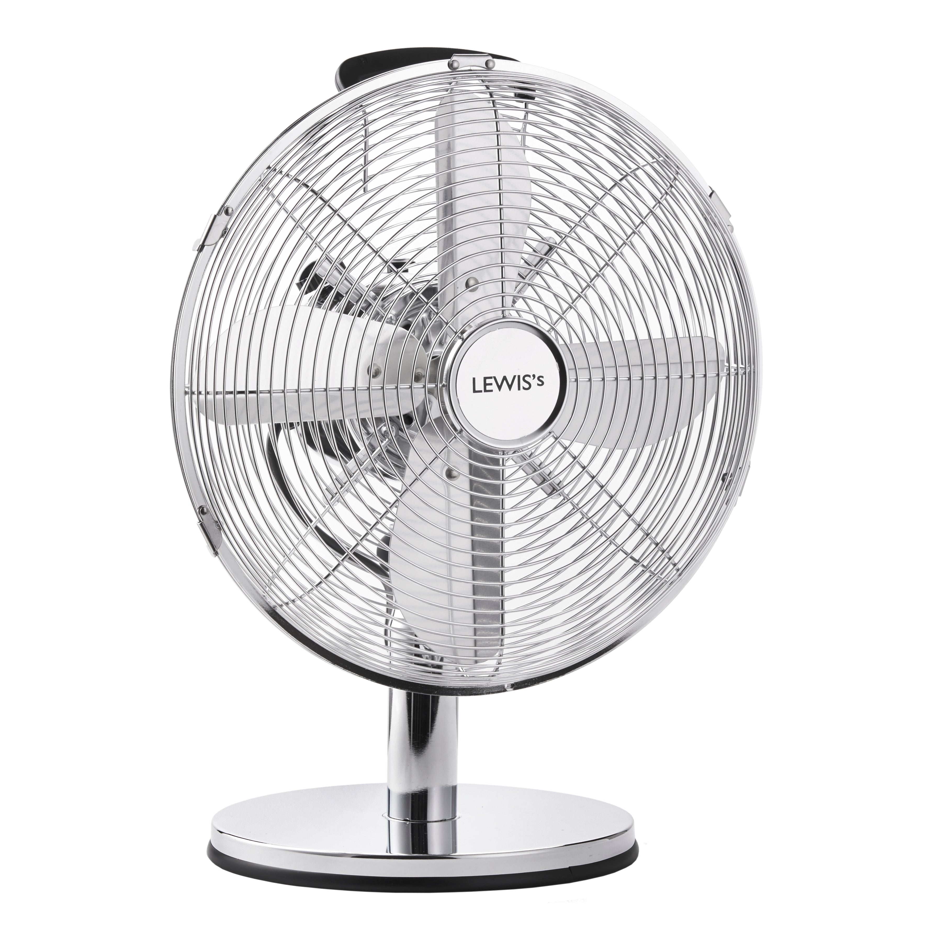 LEWIS'S 12 Inch 3 Speed Desk Fan Chrome