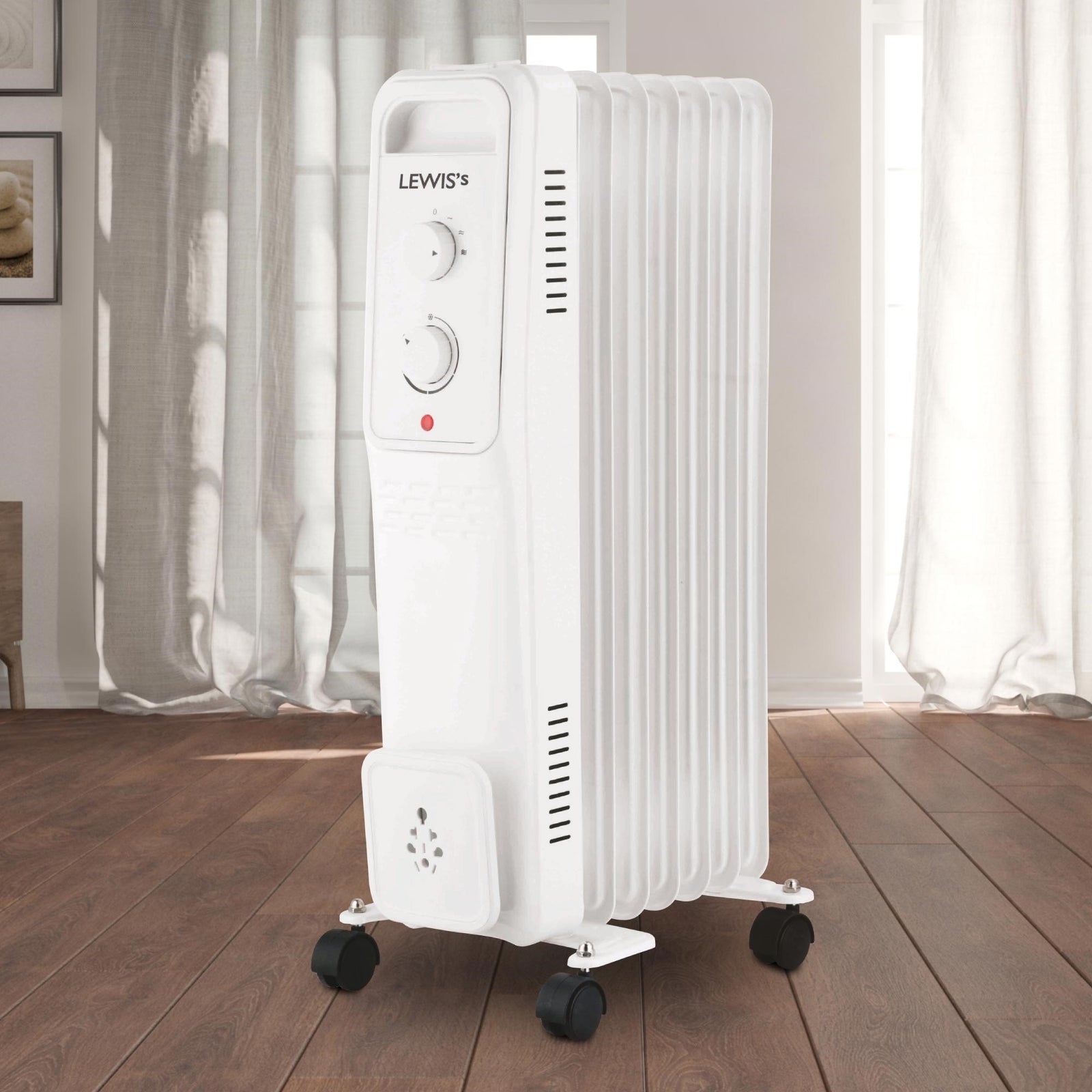 Lewis's Oil Filled Radiator 7 Fin - 1500w White