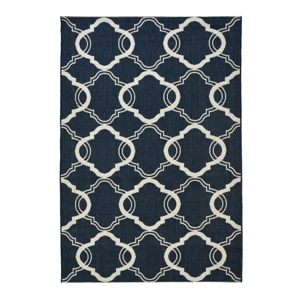 Outdoor Flatweave Compass Rug - 120 x 170cm - Black