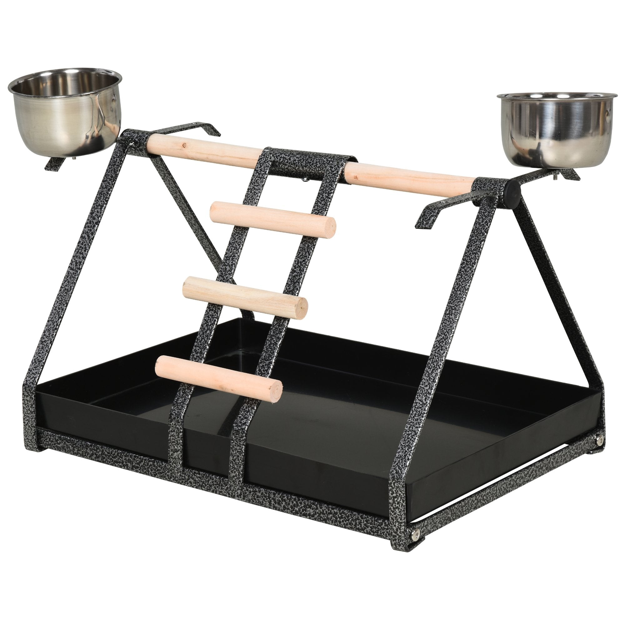 Pawhut Stainless Steel and Fir Wood Bird Stand
