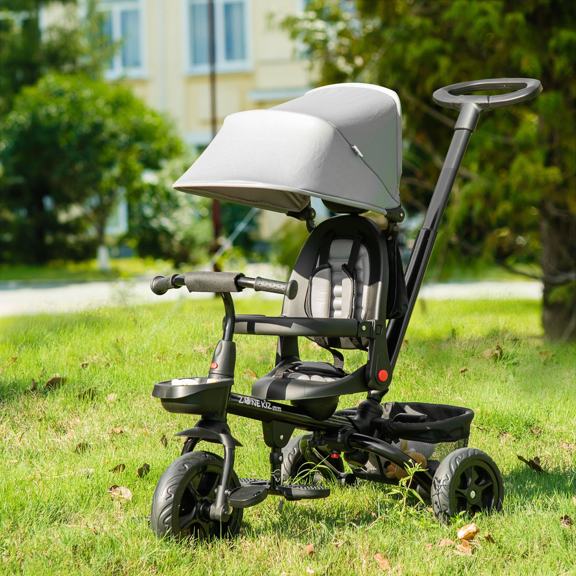 Baby Tricycle 4in1 Stroller with Handle - Grey