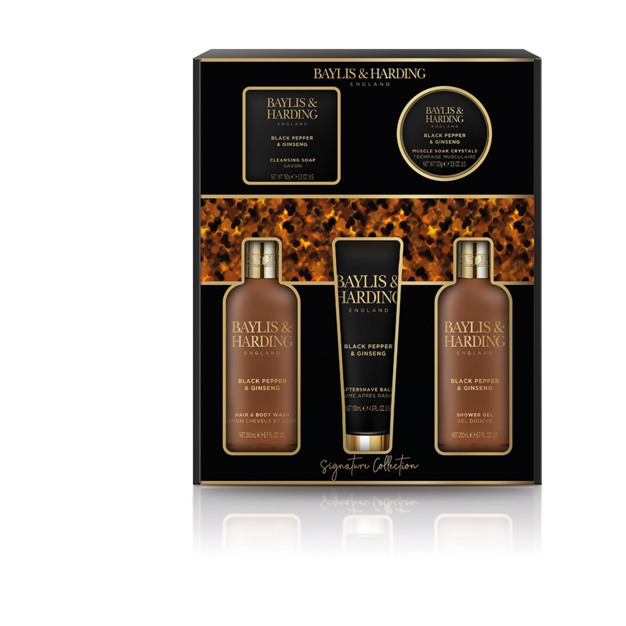 5 Piece Set Baylis & Harding Signature Men's Black Pepper and Ginseng