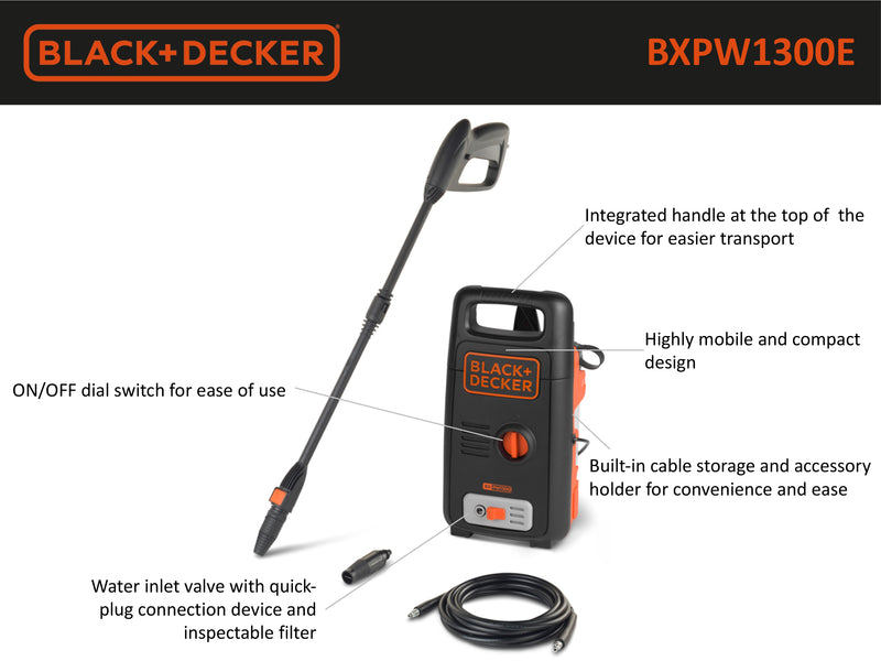 Black Decker Pressure Washer 1300E
