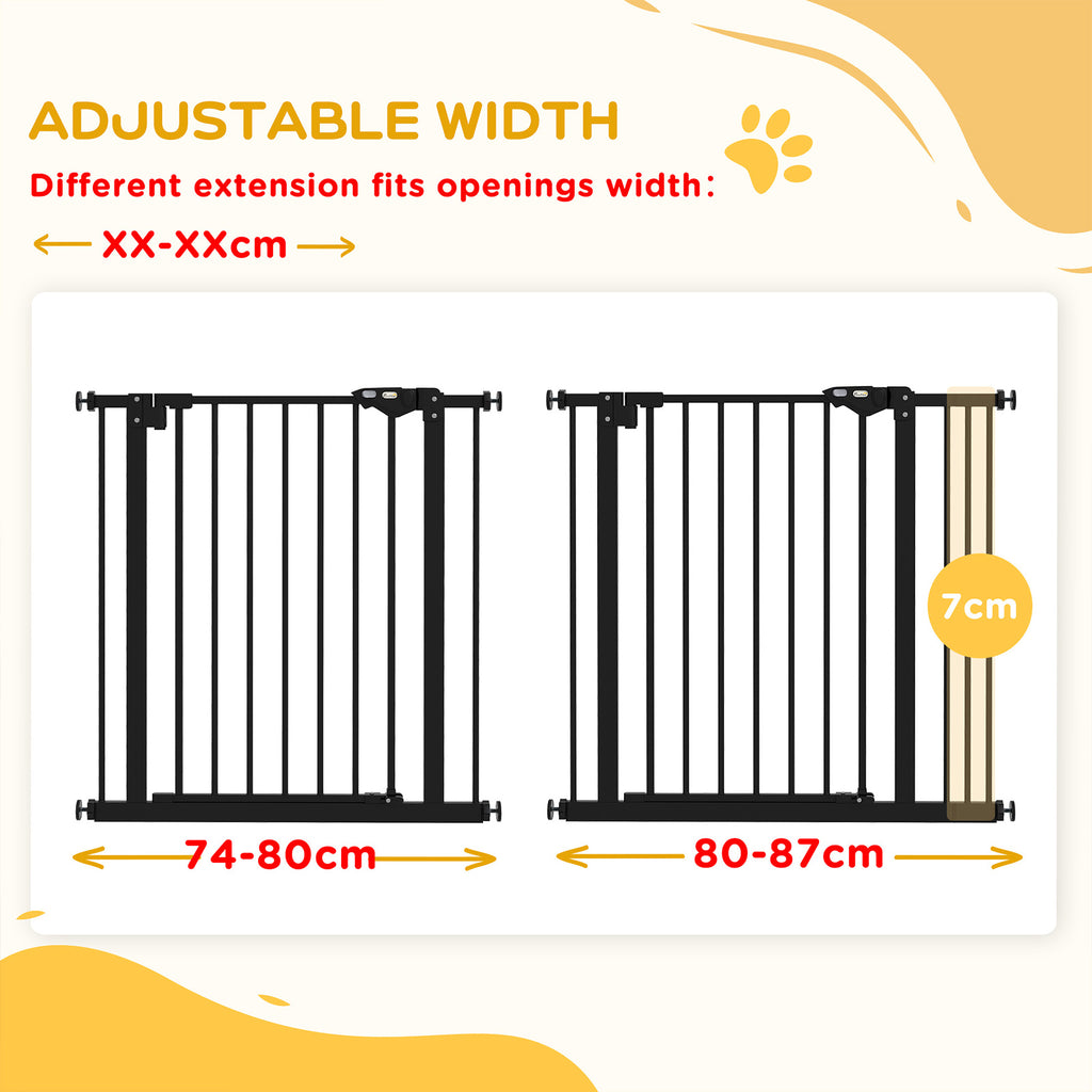 PawHut Adjustable Safety Gate w/ 1 Extensions and Four Adjustable Scre